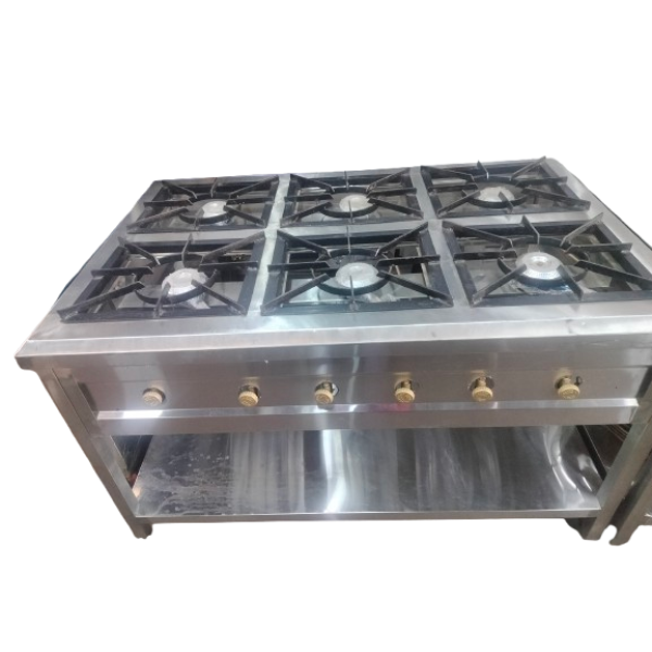 Stainless Steel Six Burner Cooking Range | Expert Commercial Kitchen